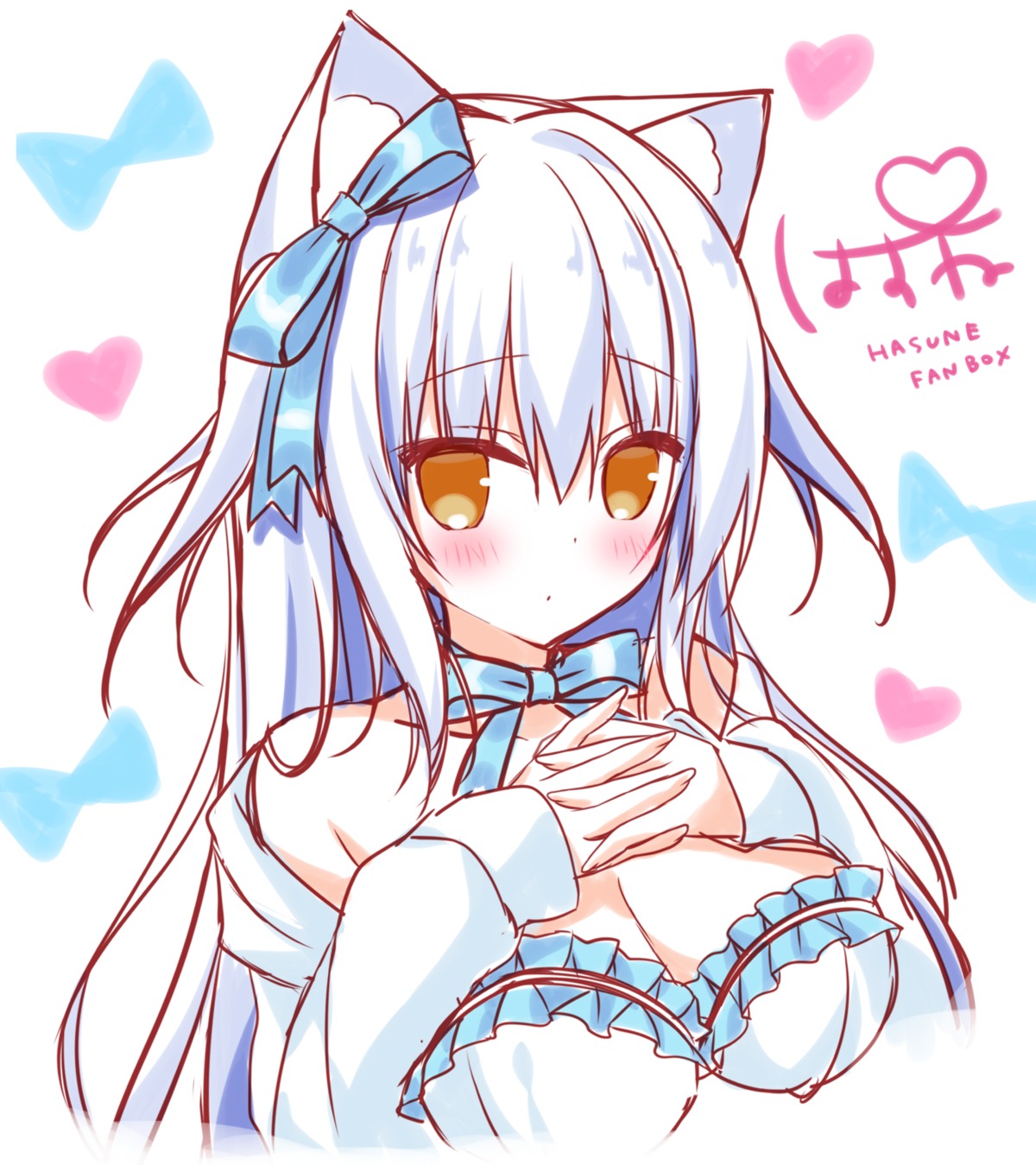 hasune animal ears cleavage nekomimi | #670011 | yande.re